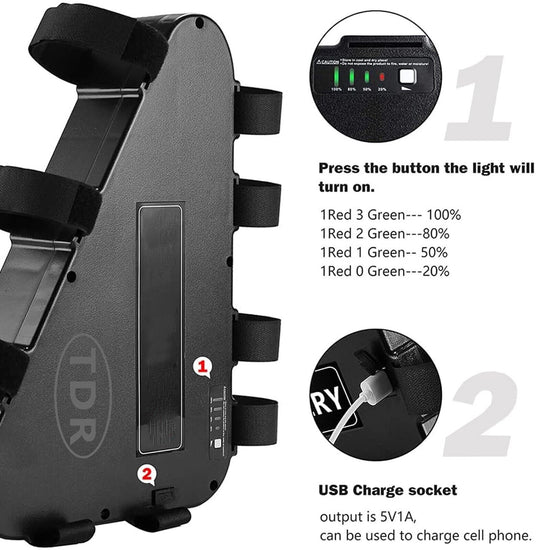 36V 15Ah Lithium Triangle Battery BMS for 200W 250W 350W Electric Bike ...