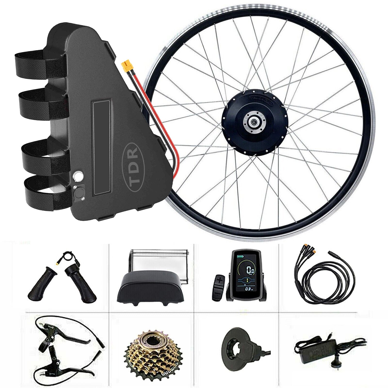 750W 26" Rear Hub Motor Conversion Electric Bike Kit - 48V 20AH Batter ...