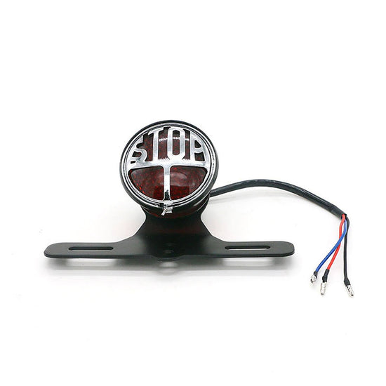 Universal “STOP” Face Brake Light, Vintage Motorcycle Bulb Light Tail ...